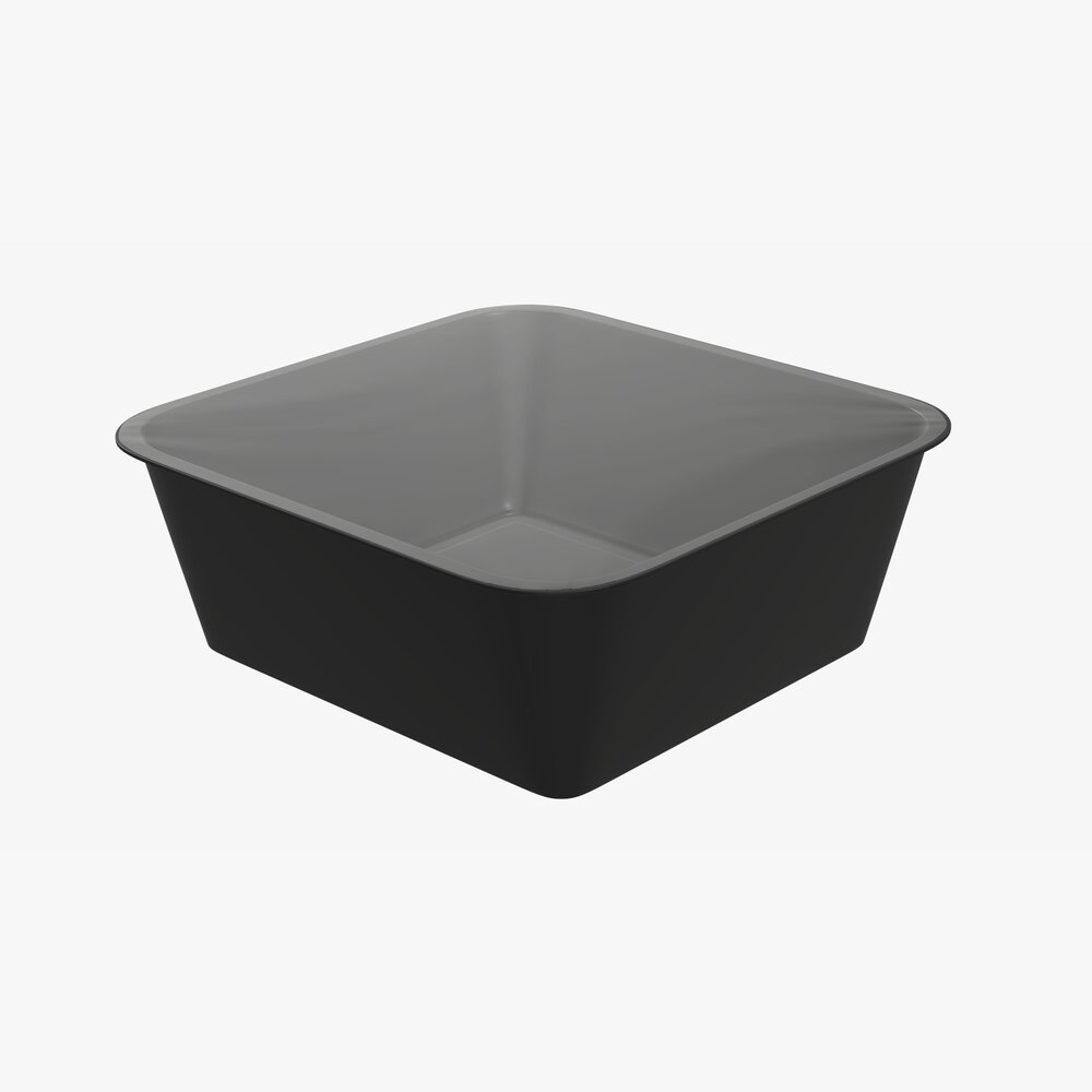 Square Plastic Bowl with Rounded Corners 3D model - Download Mockup on ...
