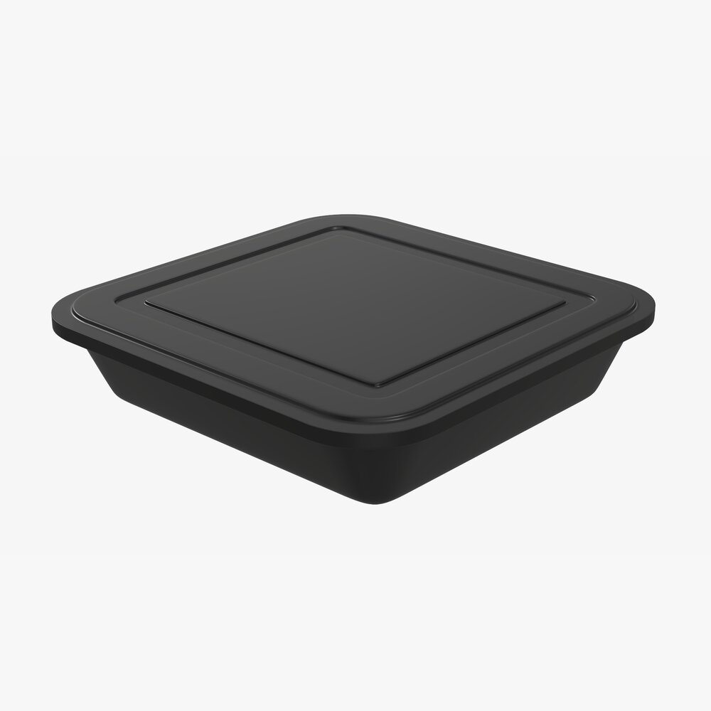 Plastic Food Container Box Tray With Label Mockup 01 3D model ...