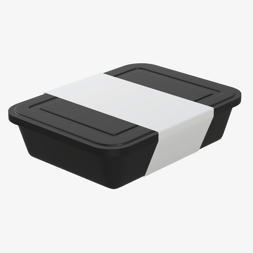 Plastic Food Container Box Tray With Label Mockup 05 3D model ...