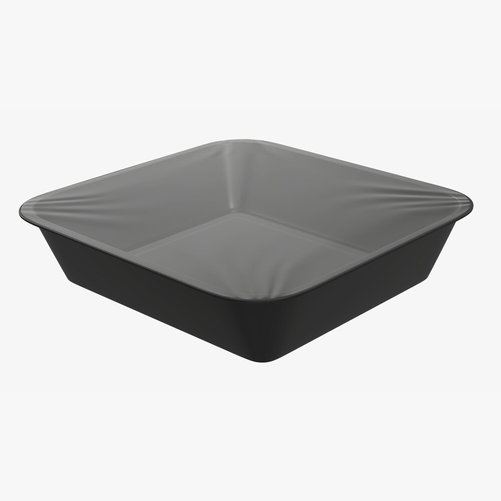 Plastic Food Container Box Tray With Label Mockup 09 3D model ...