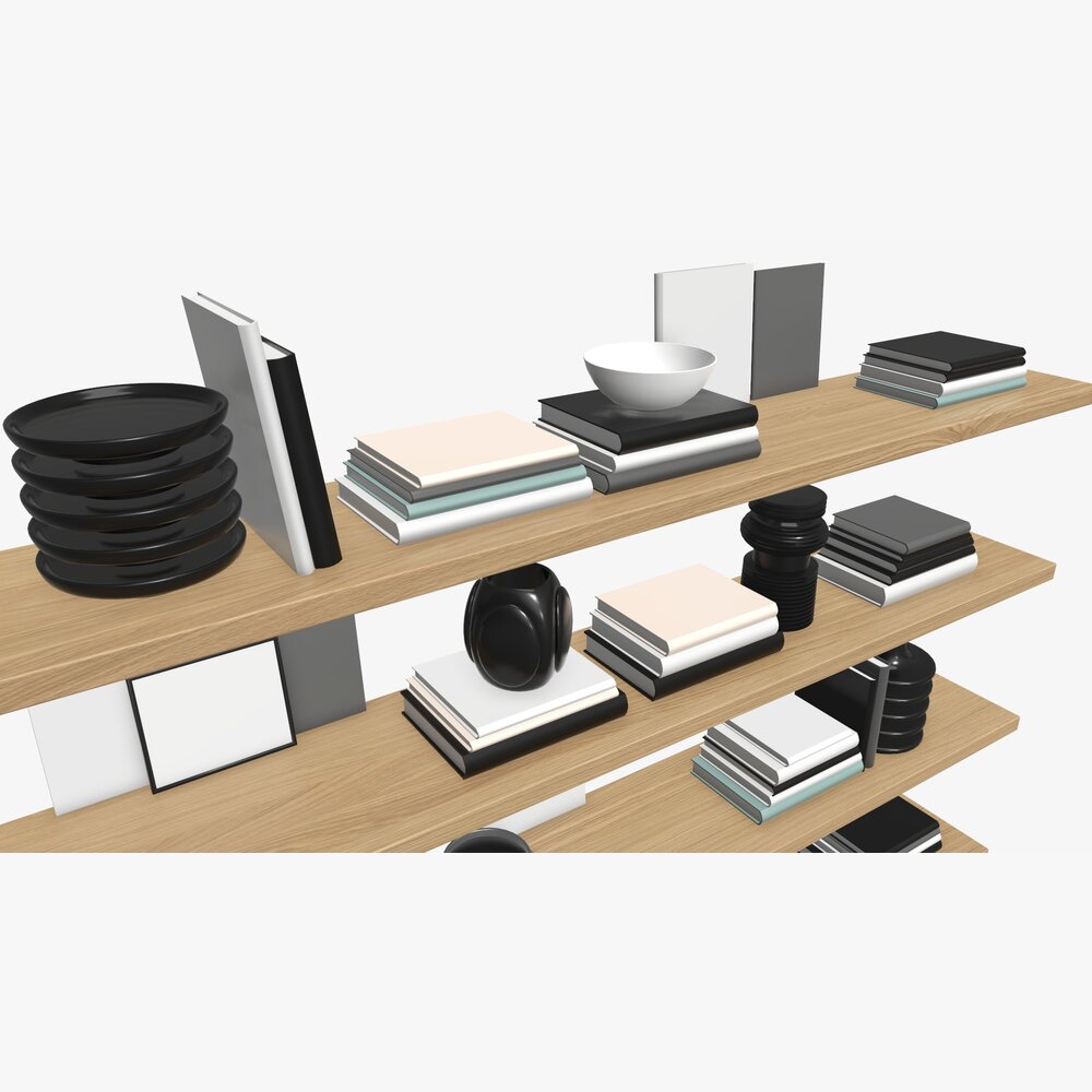 Shelf With Decorations 3D model - Download Shelving on 3DModels.org