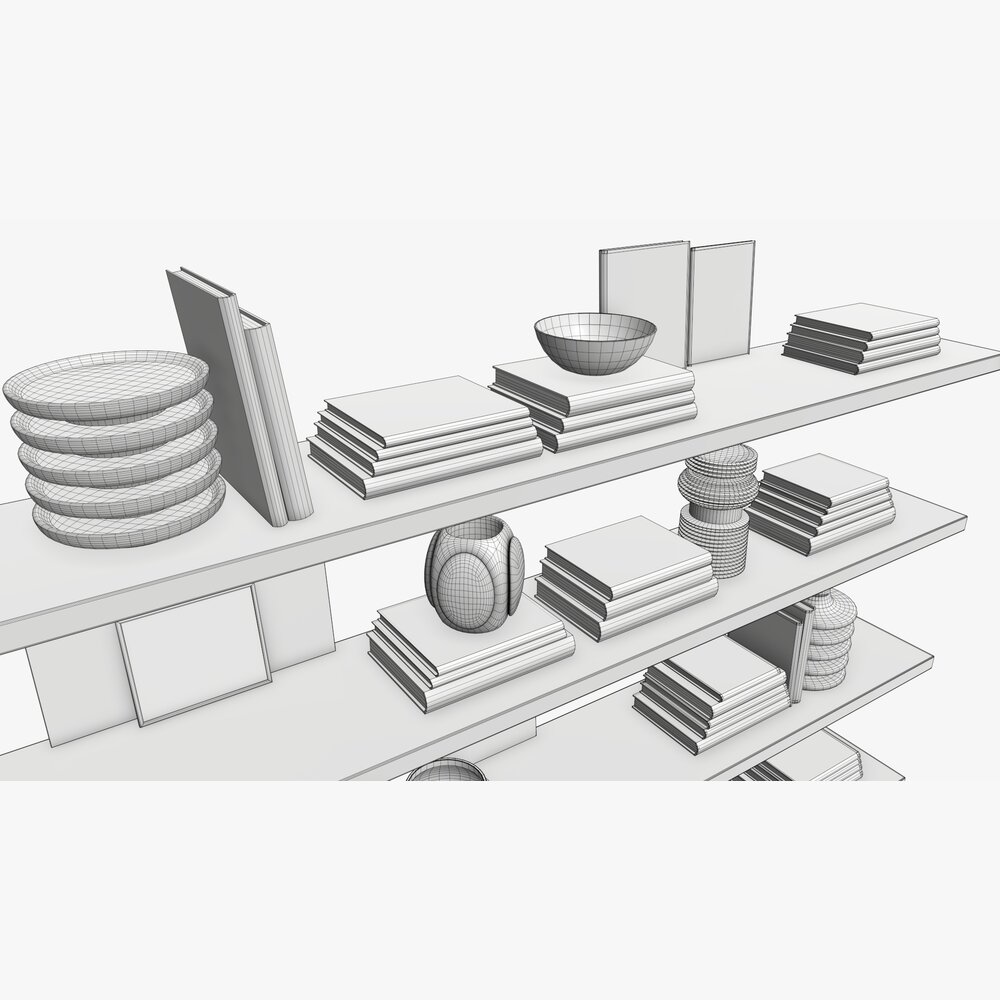 Shelf With Decorations 3D model - Download Shelving on 3DModels.org