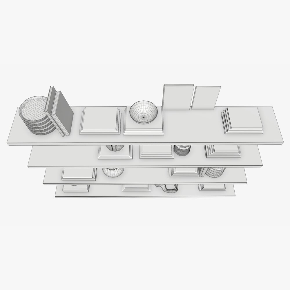 Shelf With Decorations 3D model - Download Shelving on 3DModels.org
