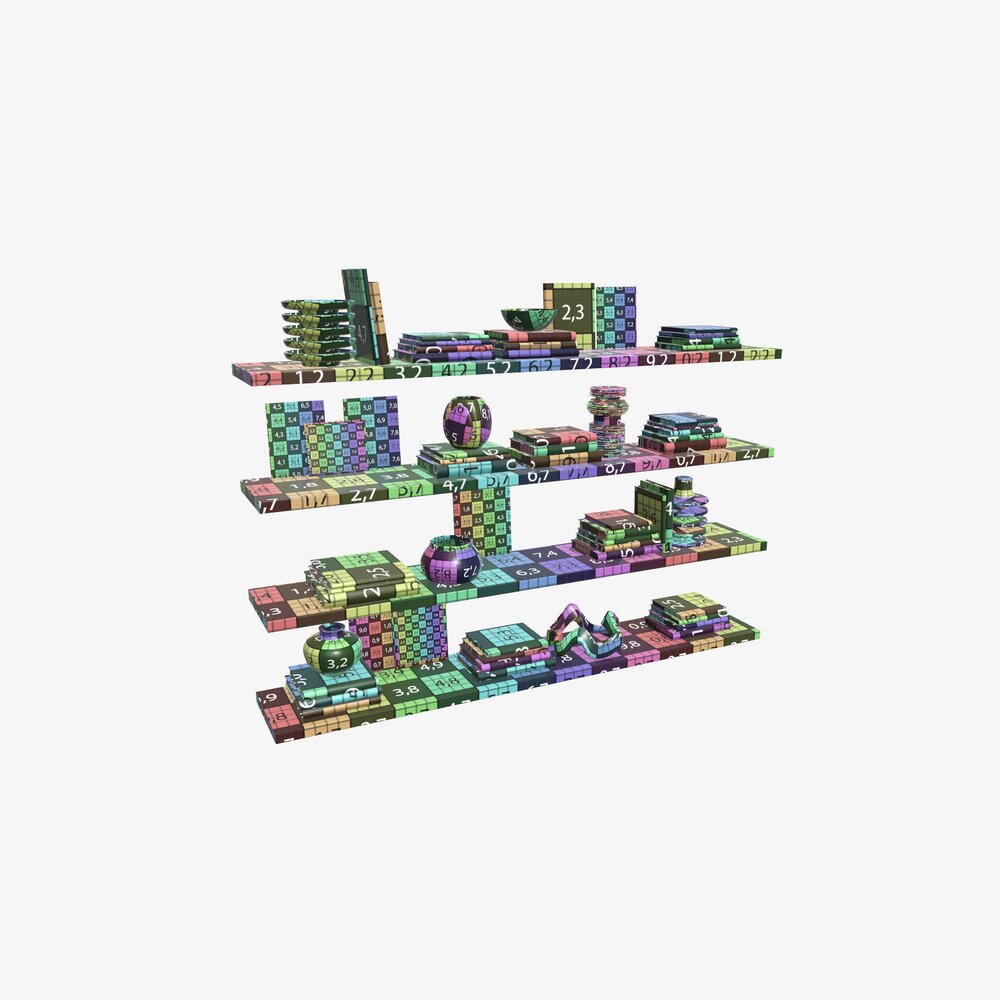 Shelf With Decorations 3D model - Download Shelving on 3DModels.org