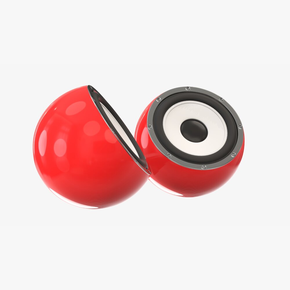 Spherical Desktop Speakers 3D model - Download Audio Devices on ...