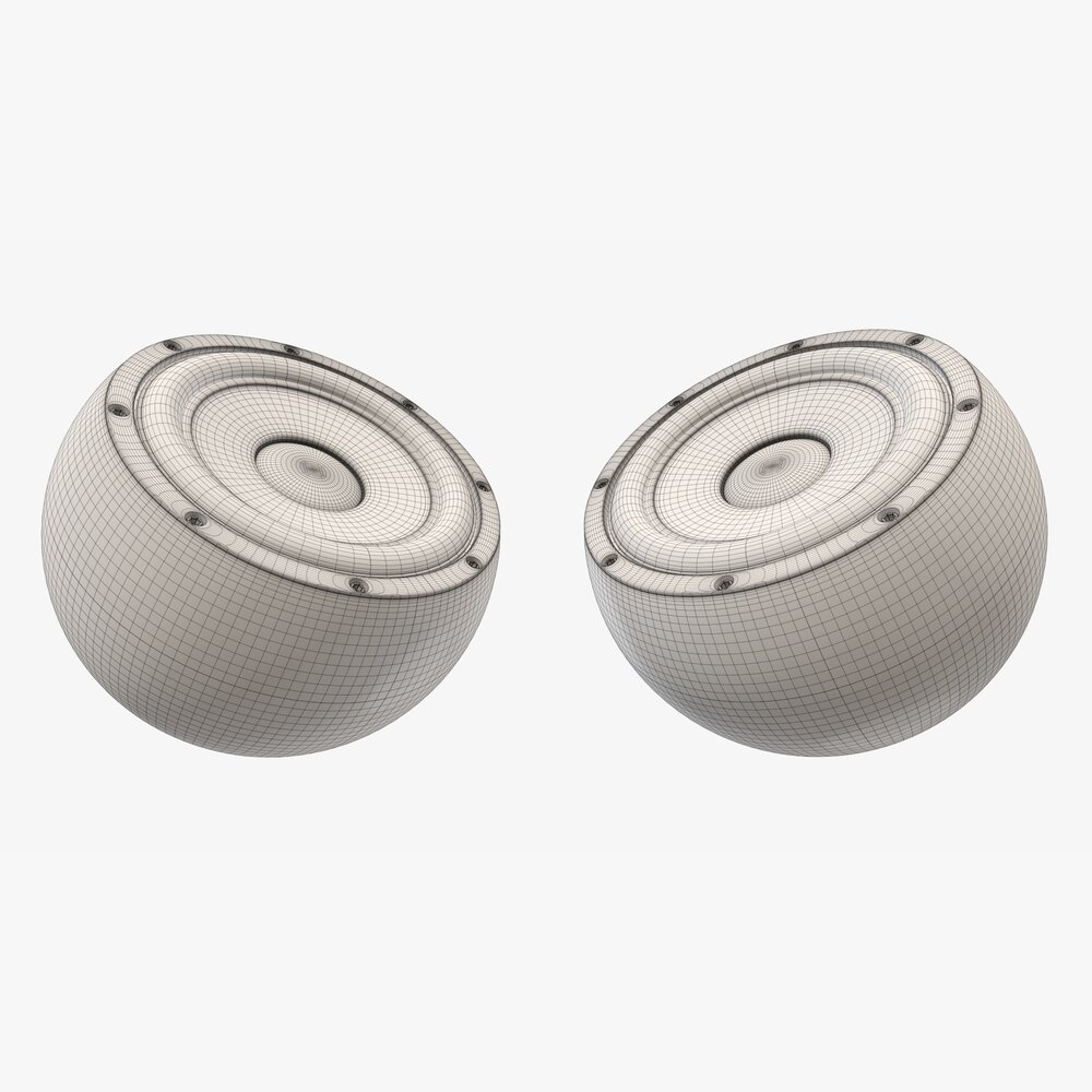 Spherical Desktop Speakers 3D model - Download Audio Devices on ...