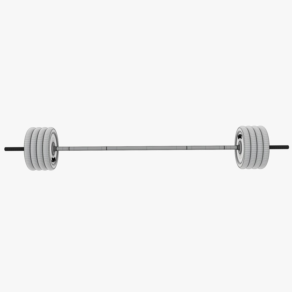 Straight Weight Bar With Weights 3D model - Download Sports Equipment ...
