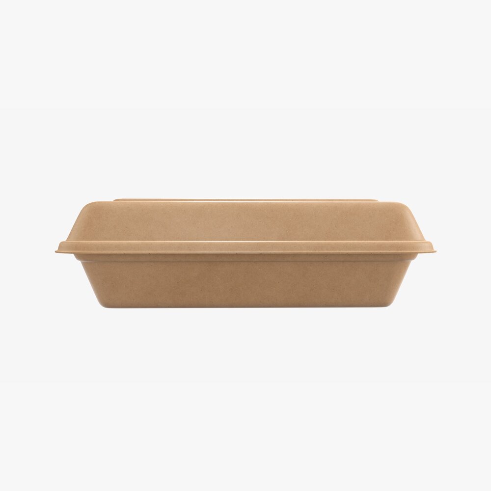 Take-out Lunch Cardboard Box 01 Closed 3D model - Download Mockup on ...