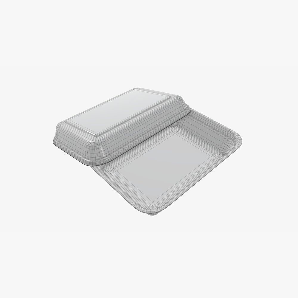 Take-out Lunch Cardboard Box 01 3D model - Download Mockup on 3DModels.org