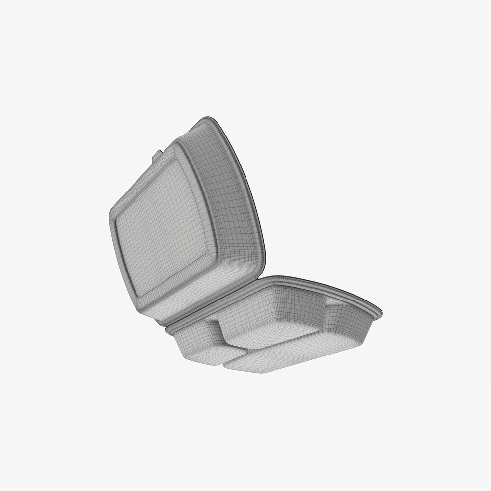 Take-out Lunch Polystyrene Box 02 3D model - Download Mockup on ...
