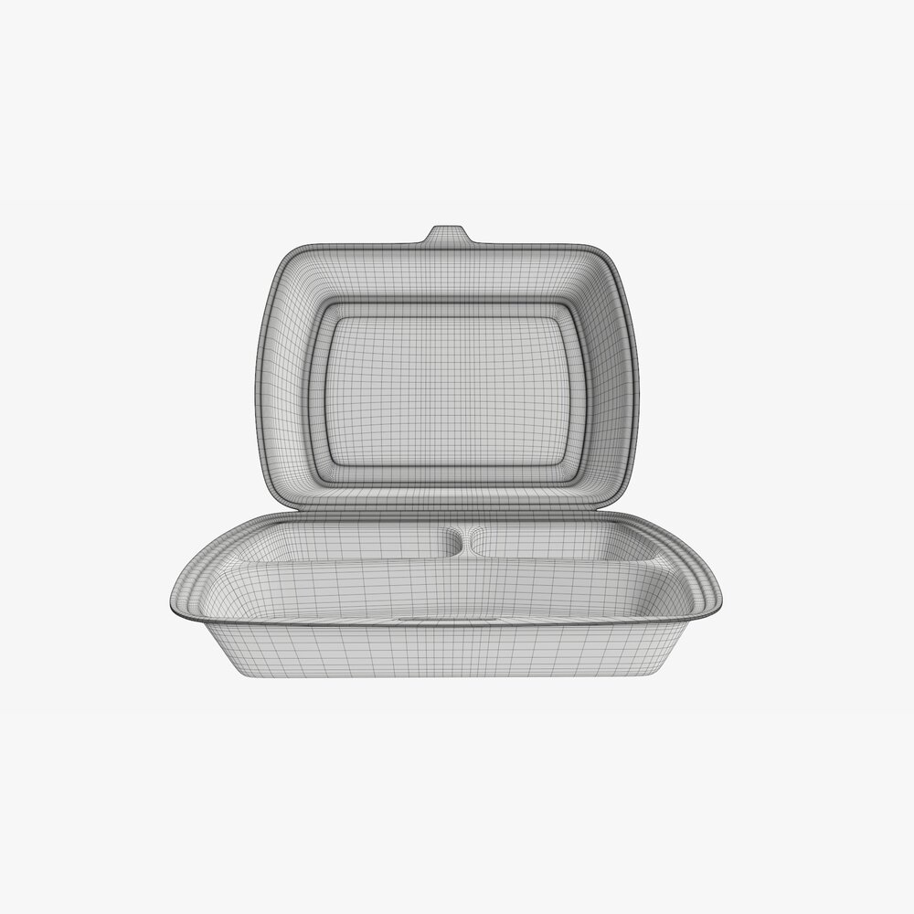 Take-out Lunch Polystyrene Box 02 3D model - Download Mockup on ...
