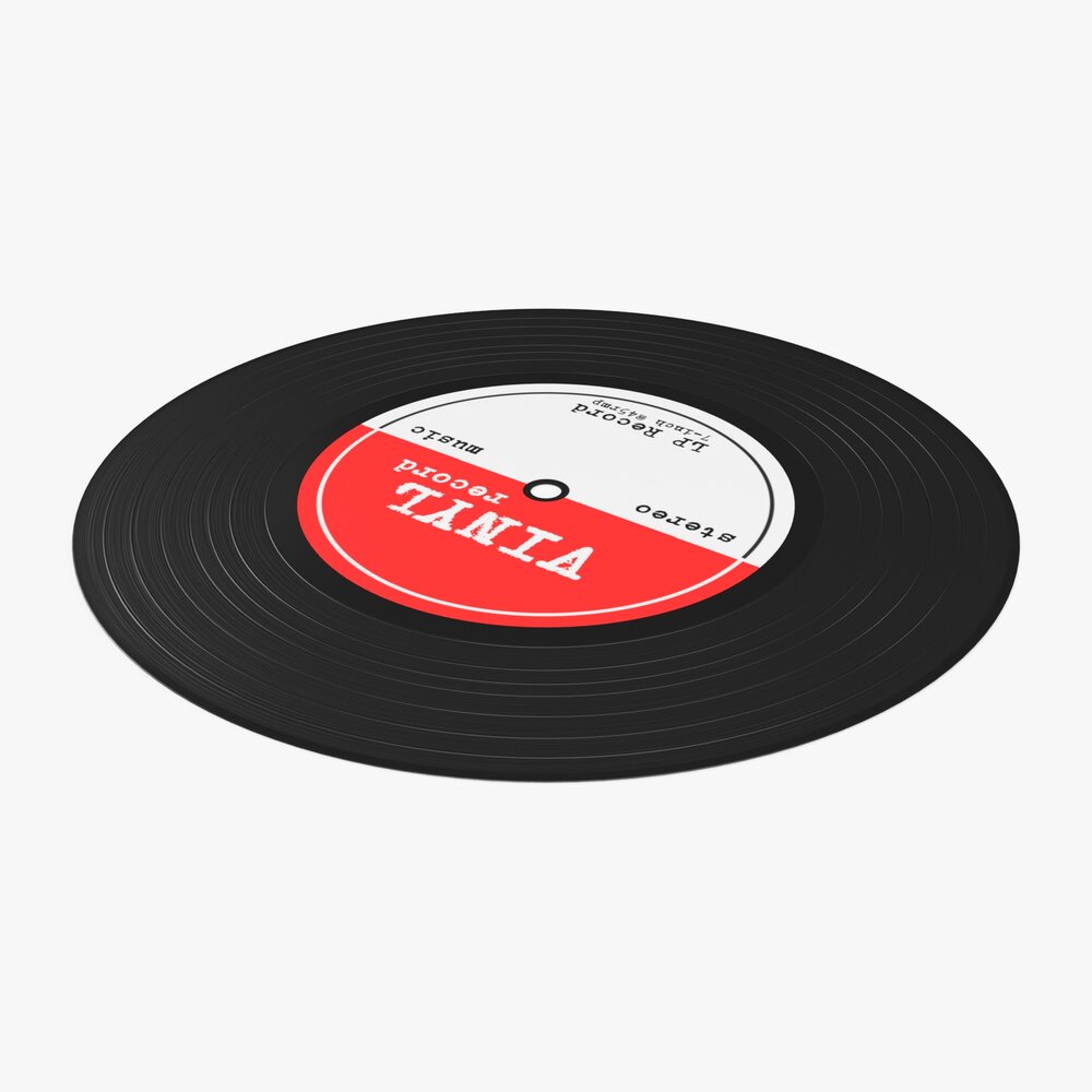 Vinyl Records Collection with Red Labels 3D model - Download Hobbies on ...