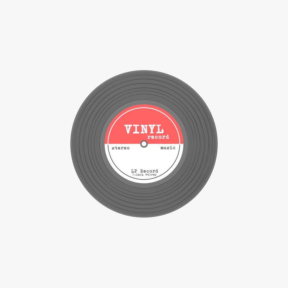 Vinyl Records Collection with Red Labels 3D model - Download Hobbies on ...