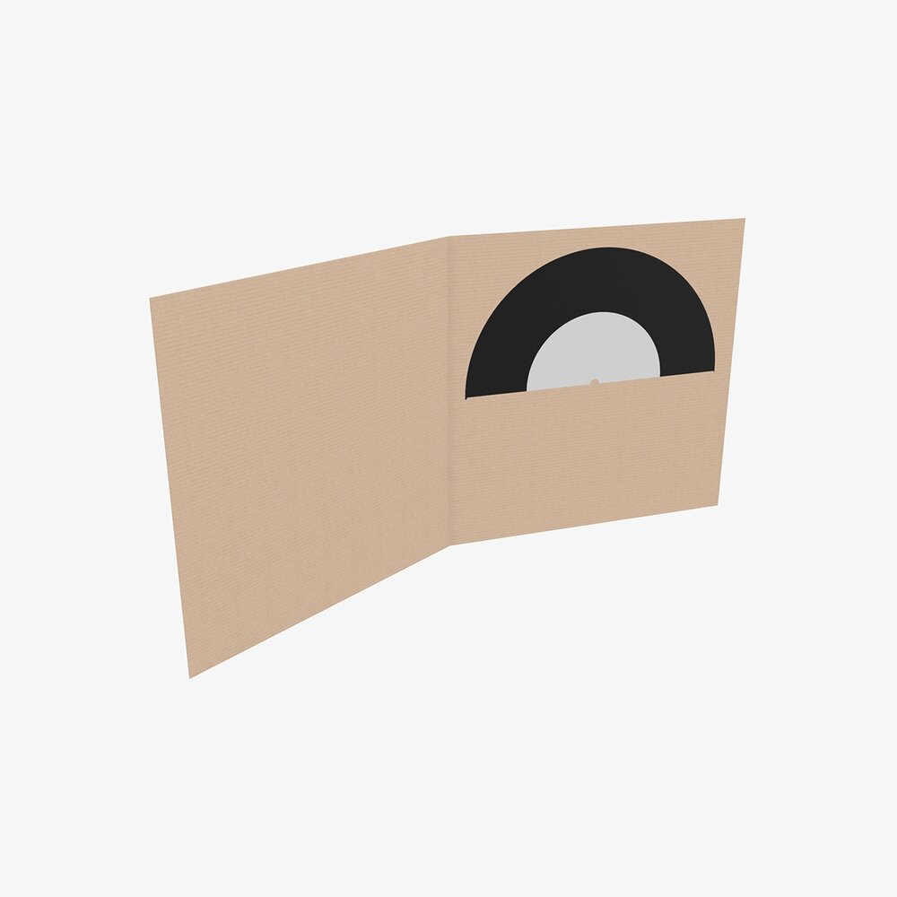 Vinyl LP Record Inside Cardboard Sleeve Mockup 3D model - Download ...