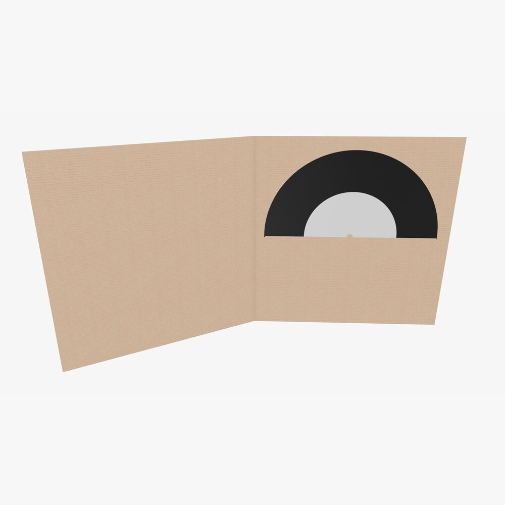 Vinyl LP Record Inside Cardboard Sleeve Mockup 3D model - Download ...
