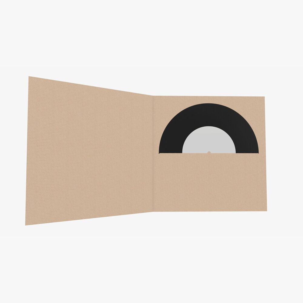 Vinyl LP Record Inside Cardboard Sleeve Mockup 3D model - Download ...