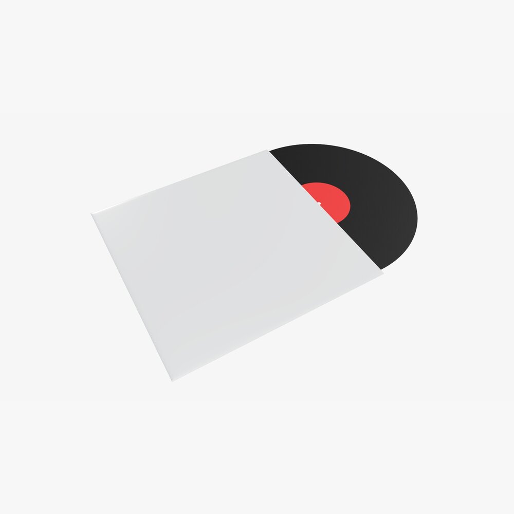 Vinyl LP Record Inside White Album Cover 3D model - Download Hobbies on ...