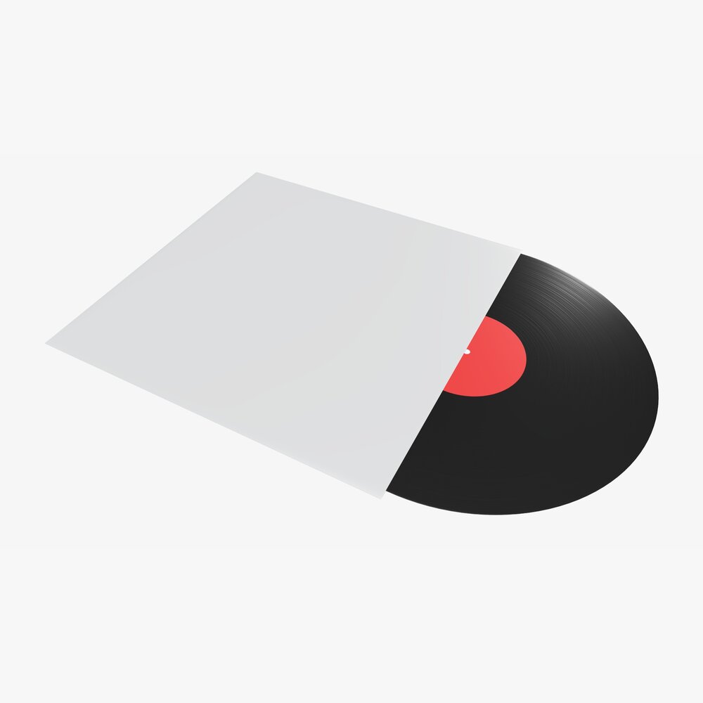 Vinyl LP Record Inside White Album Cover 3D model - Download Hobbies on ...