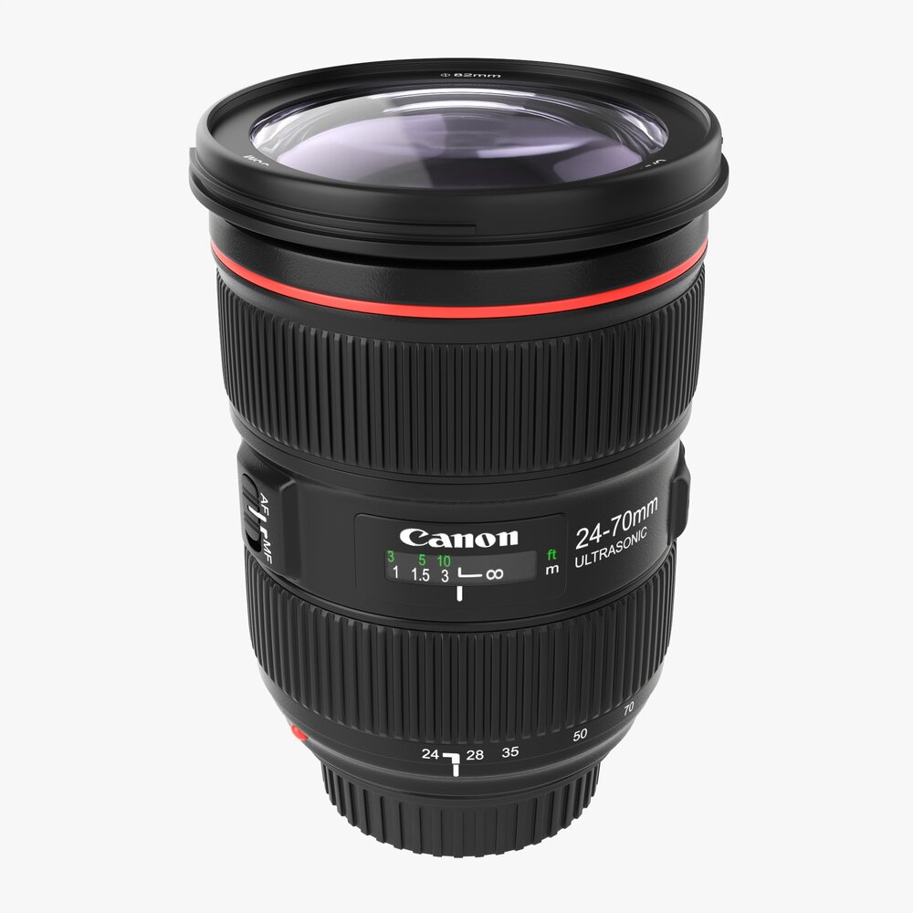 Canon DSLR EF 24-70mm USM Lens 3D model - Download Photo camera on ...