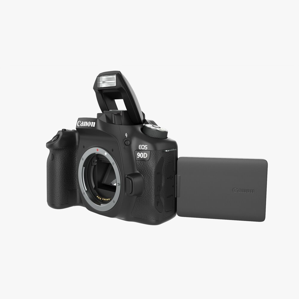 Canon EOS 90D DSLR Camera Body Open 3D model - Download Photo camera on ...