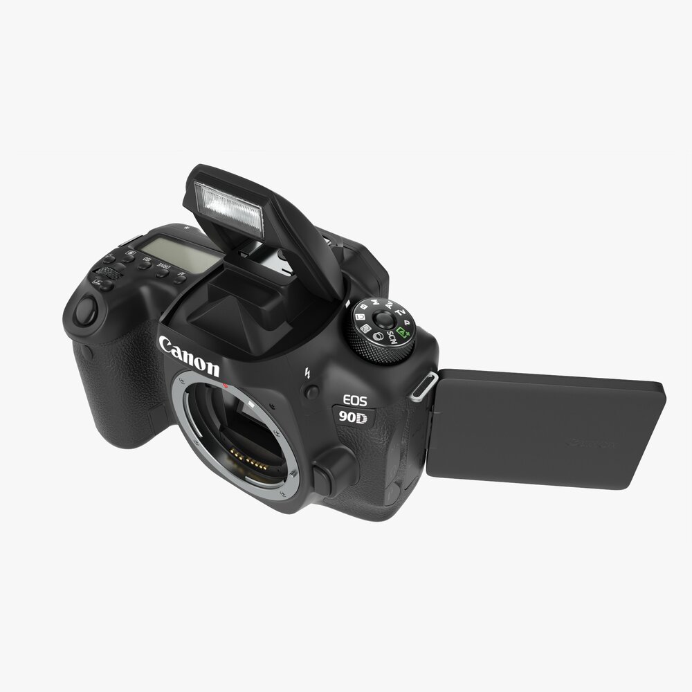 Canon EOS 90D DSLR Camera Body Open 3D model - Download Photo camera on ...