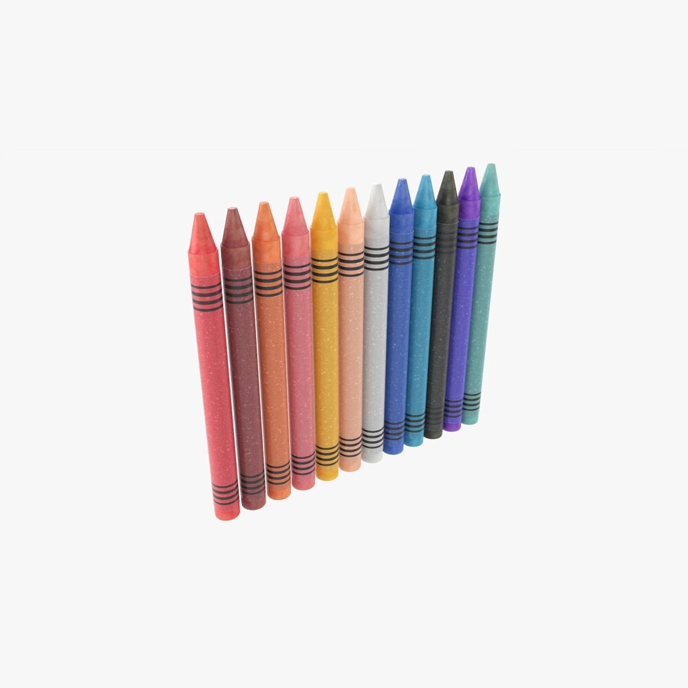 Crayon Set 3D model - Download Stationery on 3DModels.org