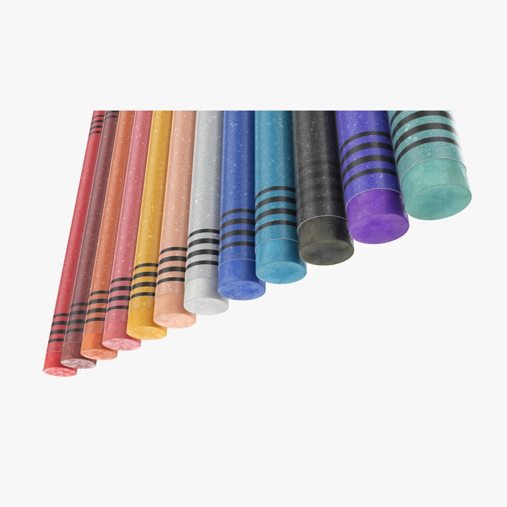 Crayon Set 3D model - Download Stationery on 3DModels.org