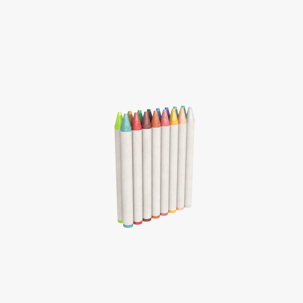 Crayons In Hanging Box 3D model - Download Stationery on 3DModels.org