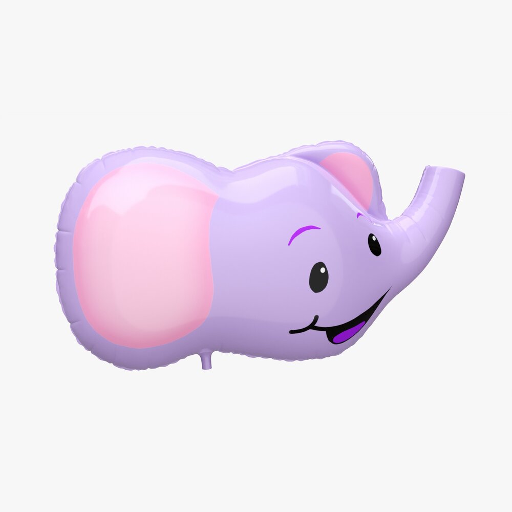 Foil Balloon Elephant with Pink Ears 3D model - Download Toys on ...