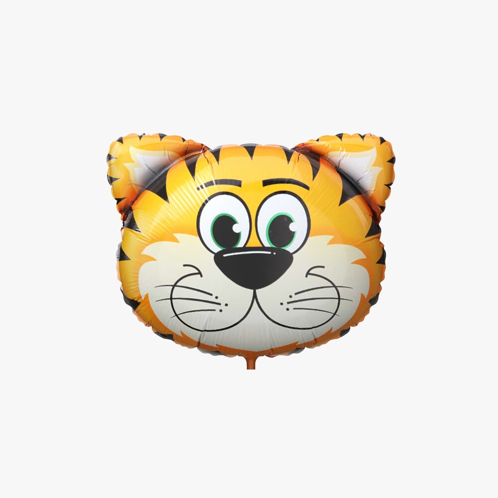 Tiger Face Foil Balloon with Cartoon Design 3D model - Download Toys on ...