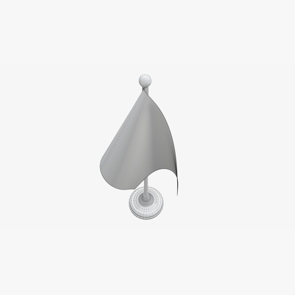Decorative Desk Flag Short 3D model - Download Decoration on 3DModels.org