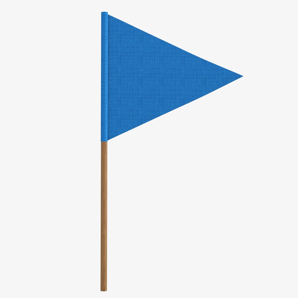 Decorative Small Pennant On Flagpole 3D model - Download Decoration on ...