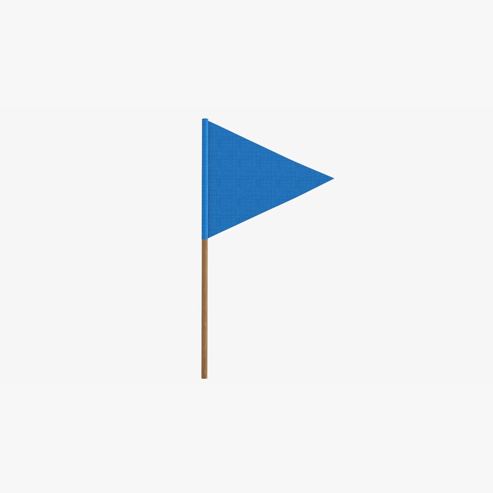Decorative Small Pennant On Flagpole 3D model - Download Decoration on ...