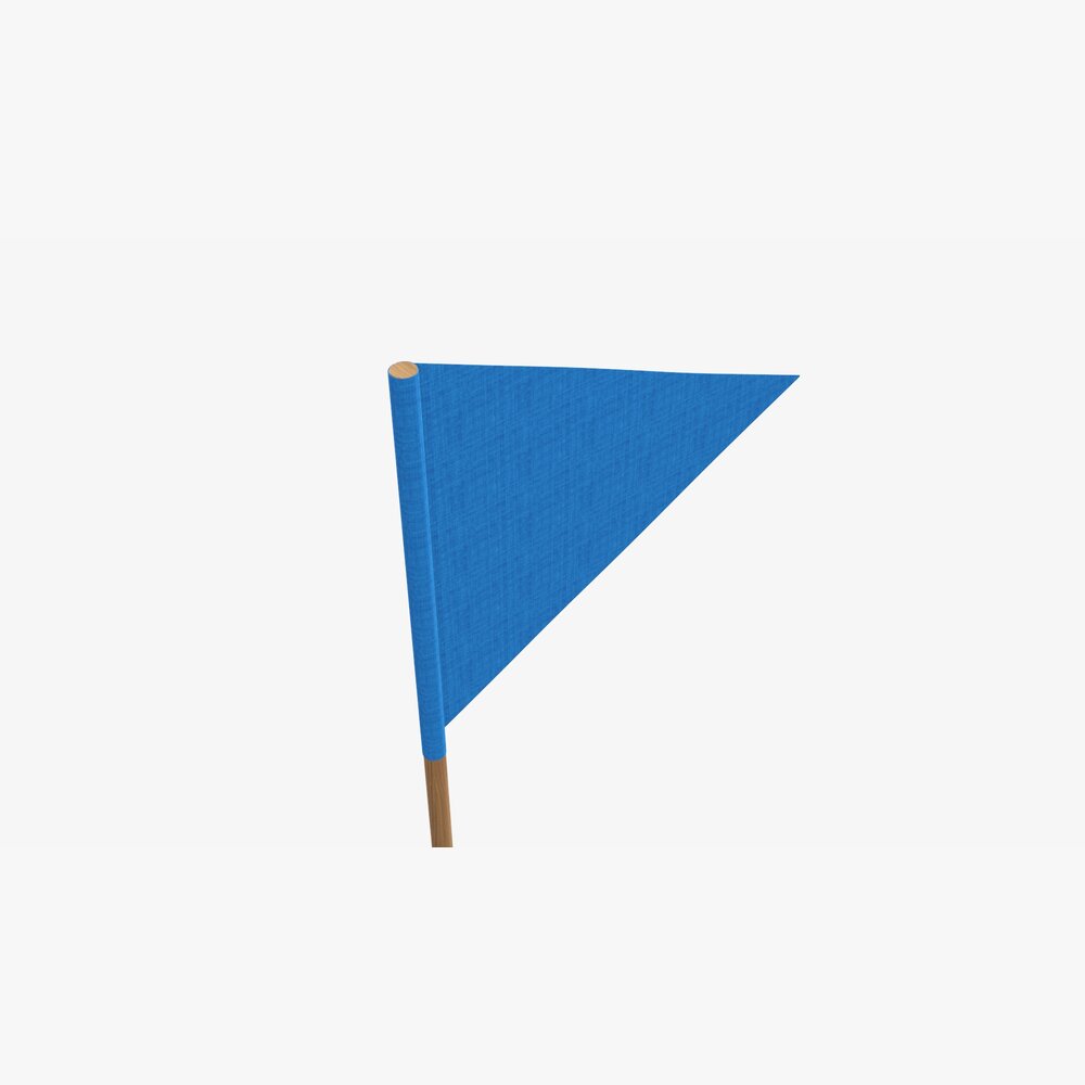 Decorative Small Pennant On Flagpole 3D model - Download Decoration on ...