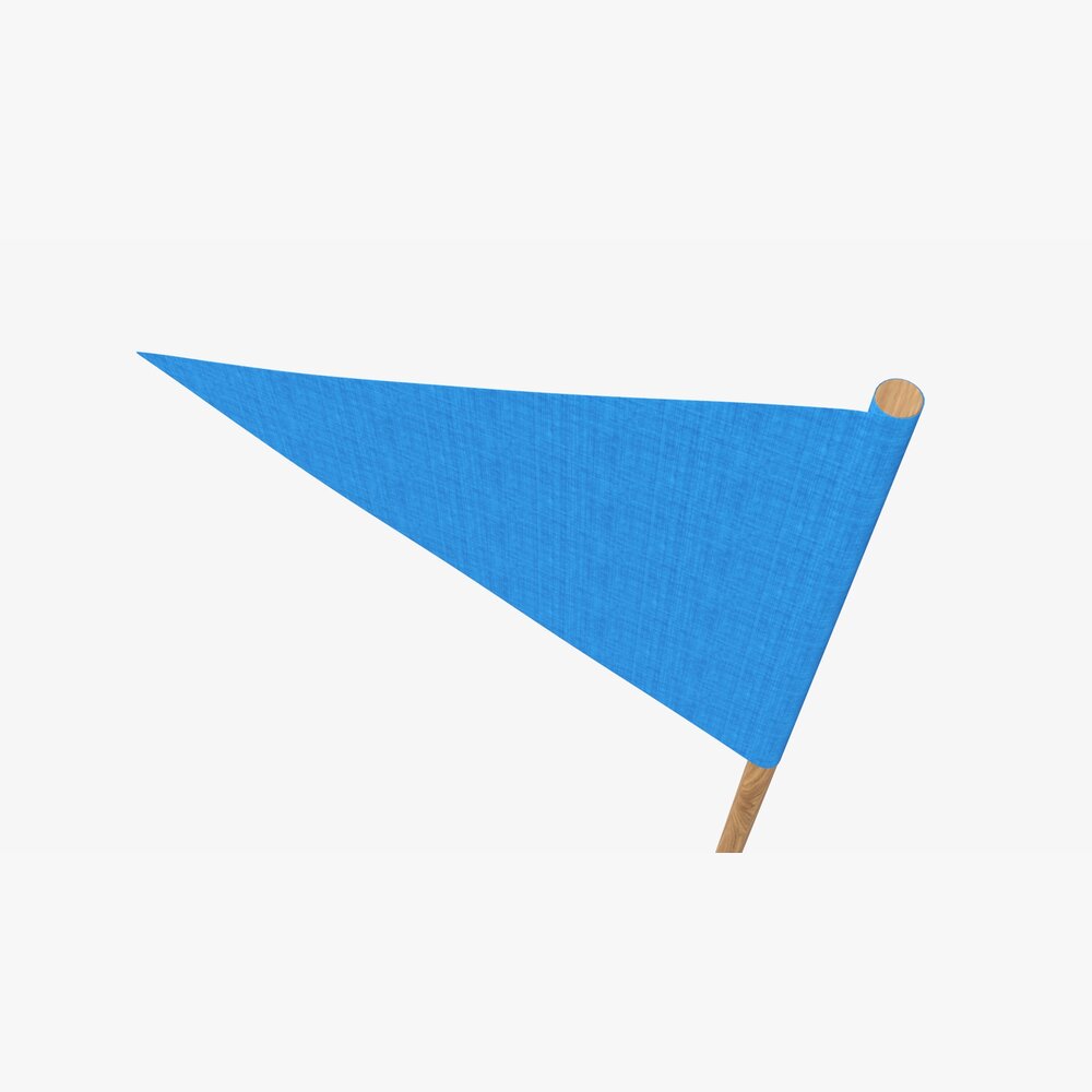 Decorative Small Pennant On Flagpole 3D model - Download Decoration on ...