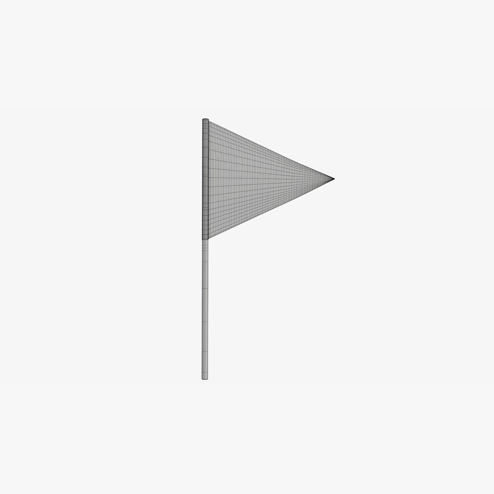 Decorative Small Pennant On Flagpole 3D model - Download Decoration on ...