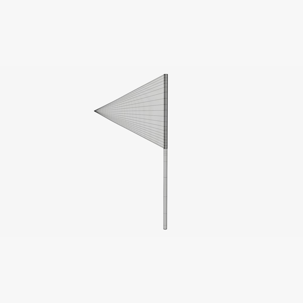 Decorative Small Pennant On Flagpole 3D model - Download Decoration on ...