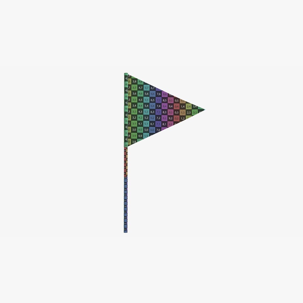 Decorative Small Pennant On Flagpole 3D model - Download Decoration on ...