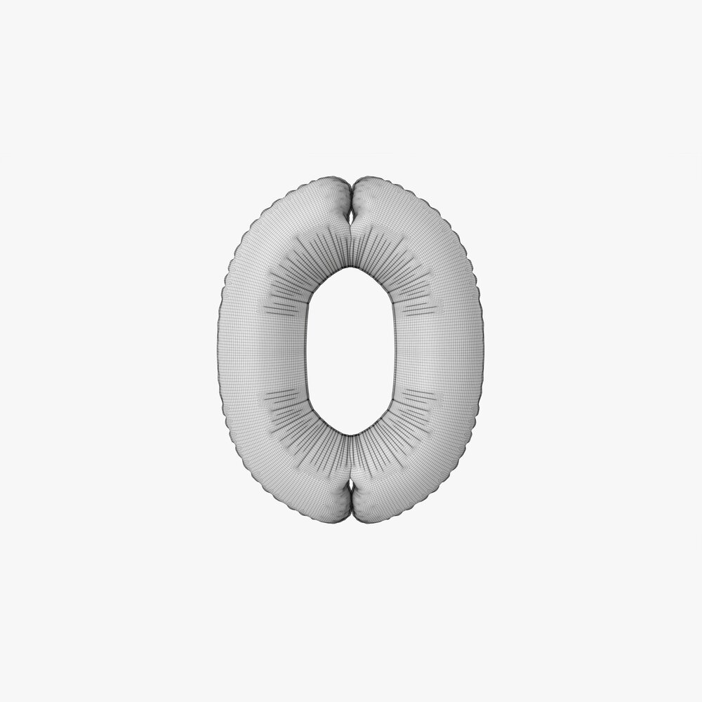 Foil Balloon Number 0 Zero 3D model - Download Toys on 3DModels.org