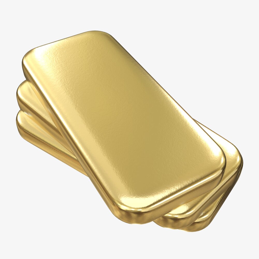 Gold Ingots 01 3D model - Download Jewelry on 3DModels.org