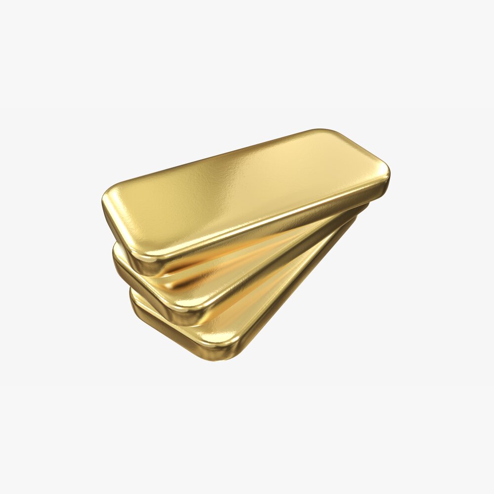 Gold Ingots 01 3D model - Download Jewelry on 3DModels.org