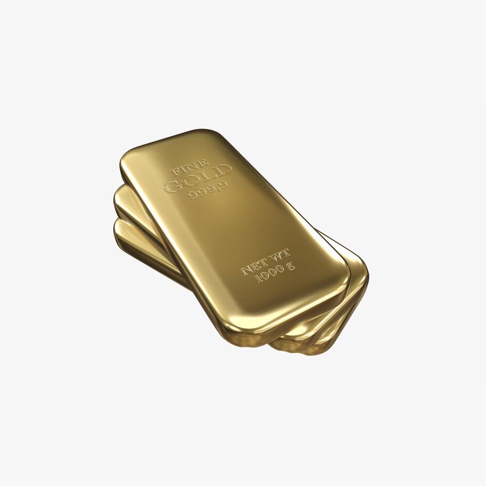 Gold Ingots 03 3D model - Download Jewelry on 3DModels.org