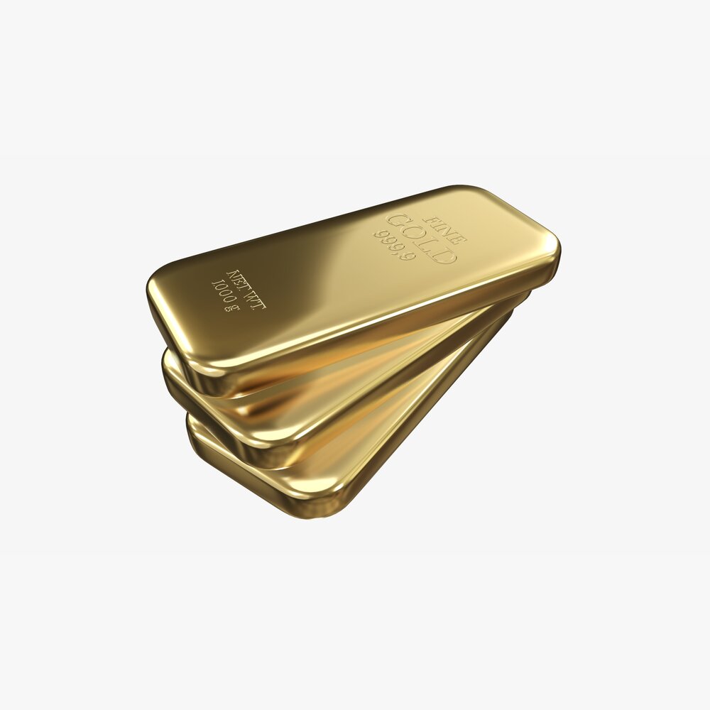 Gold Ingots 03 3D model - Download Jewelry on 3DModels.org