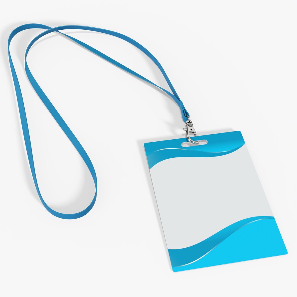 Identity Card On Strap Large 3D model - Download Stationery on 3DModels.org