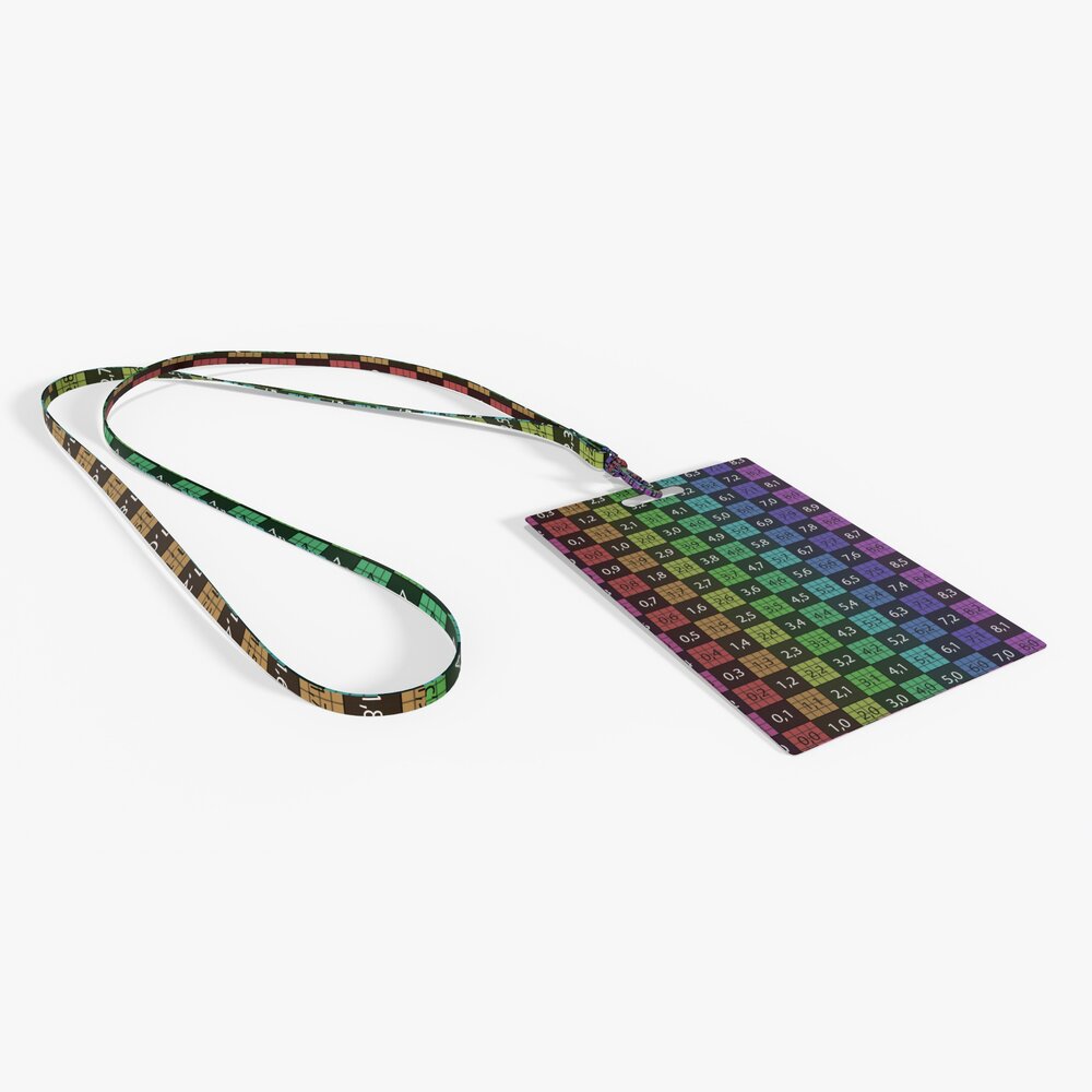 Identity Card On Strap Large 3D model - Download Stationery on 3DModels.org