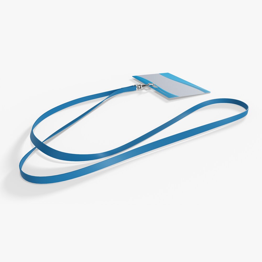Identity Card On Strap Narrow 3D model - Download Stationery on ...