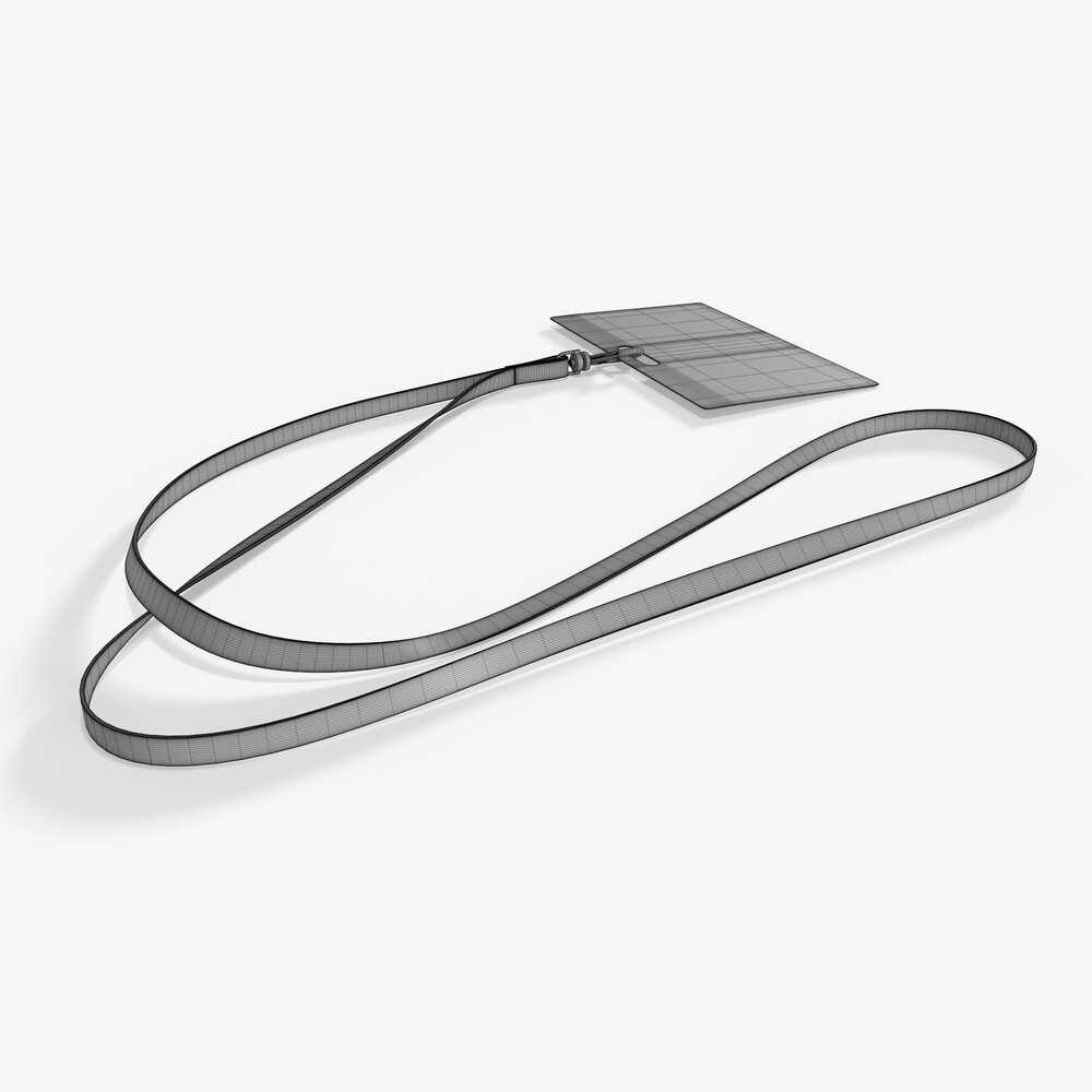 Identity Card On Strap Narrow 3D model - Download Stationery on ...