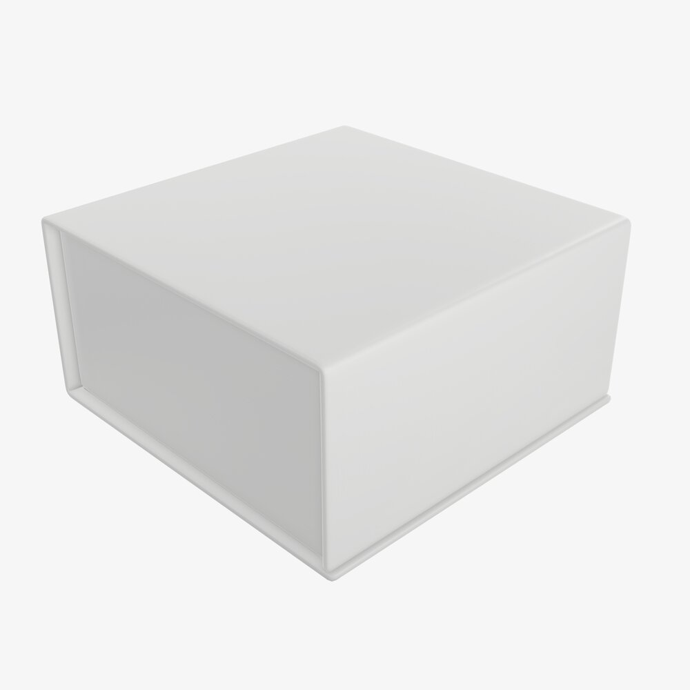 Square White Gift Box with Magnetic Closure 3D model - Download ...