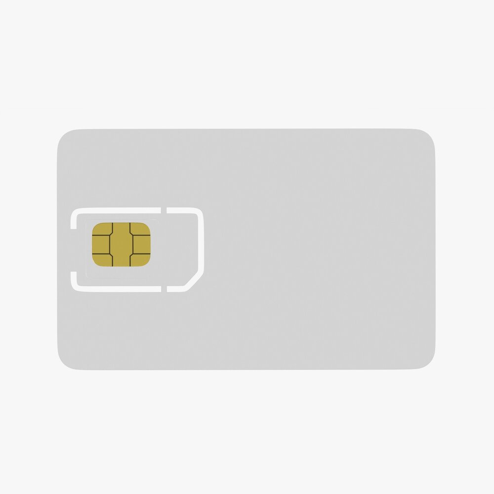 Mobile SIM Card 01 3D model - Download Electronic Accessories on ...