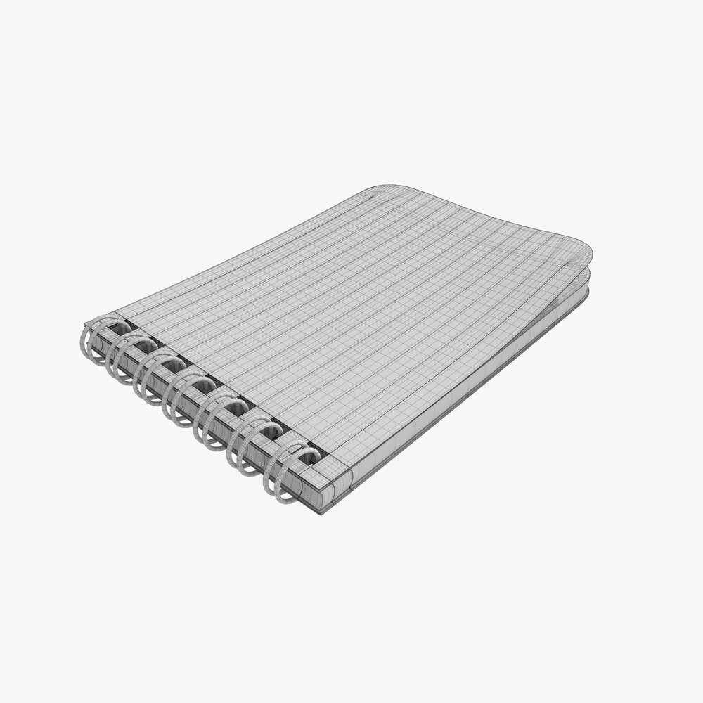 Notebook With Spiral 04 Flipped 3D model - Download Stationery on ...